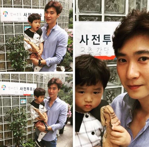 고지용 아들 승재와 사전투표 인증샷 ‘훈훈한 고고부자 스퀘어 카테고리